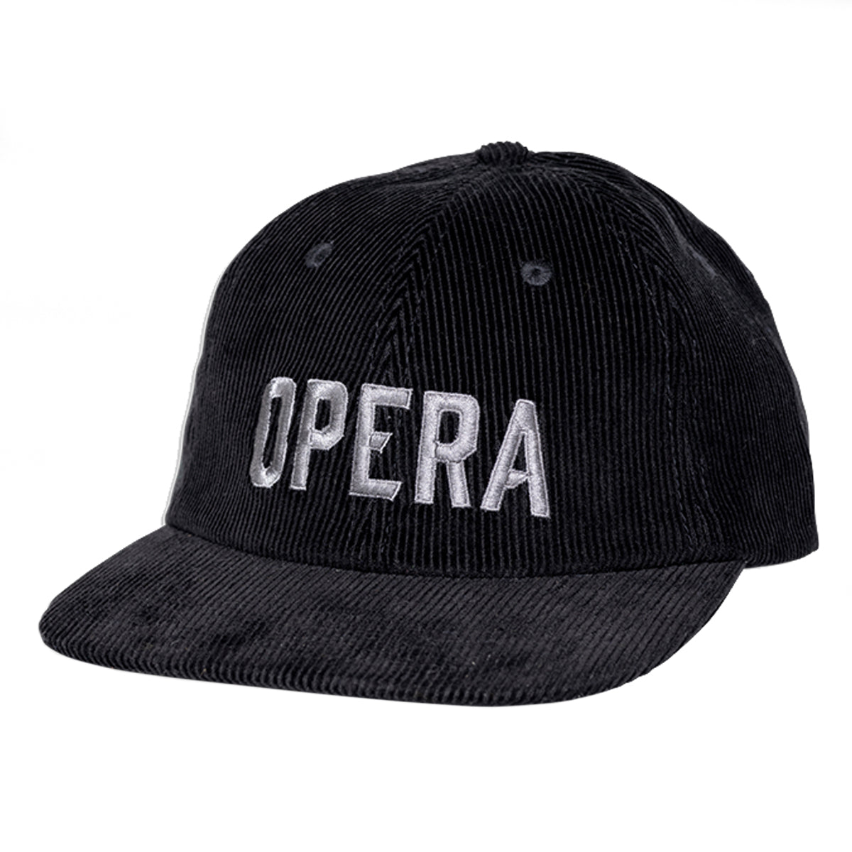 Opera Logo Cord Hat - Black | Underground Skate Shop