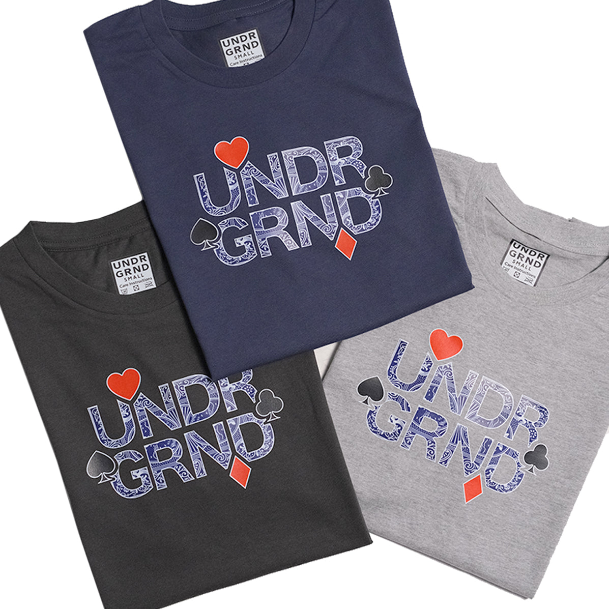 Underground "Cards" T-Shirt - Heather Grey | Underground Skate Shop